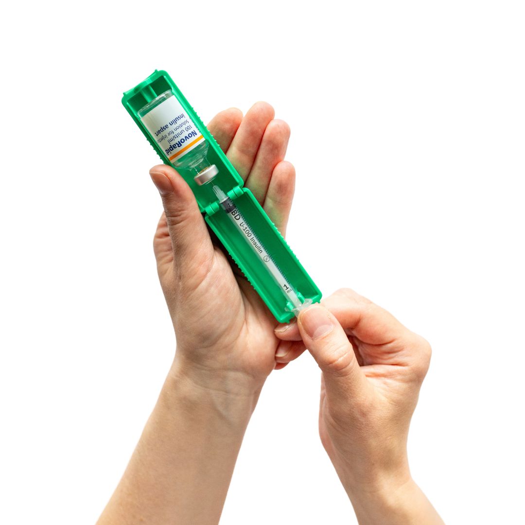 T1me Vial Syringe Support for Omnipod user, Vial holder, Diabetes help